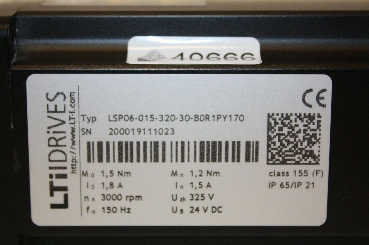 LTi Drives Servomotor LSP06-015-320-30-BOR1PY170 Servo Motor #used, 461 ...
