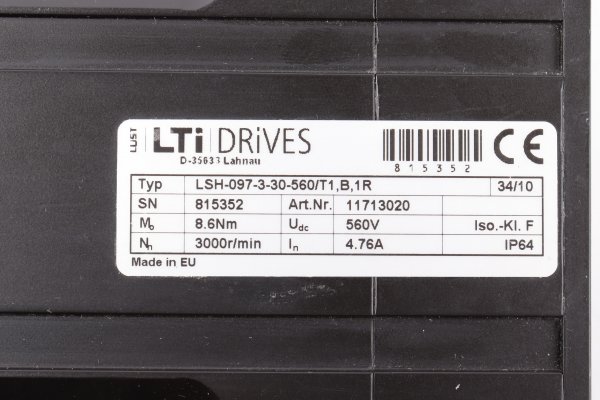LUST LTI DRIVES Servomotor LSH-097-3-30-560/T1,B,1R Art.Nr. 11713020 ...